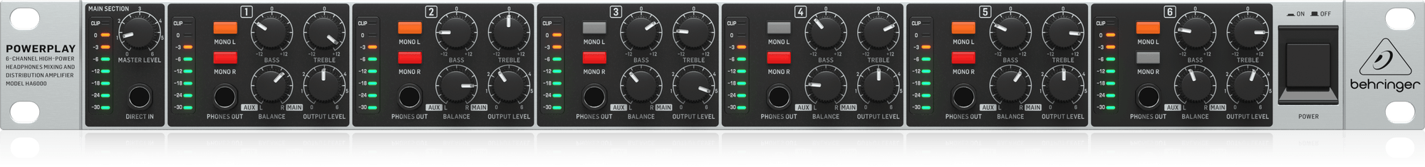 Behringer Powerplay HA6000 6-Channel High-Power Headphones Mixing and